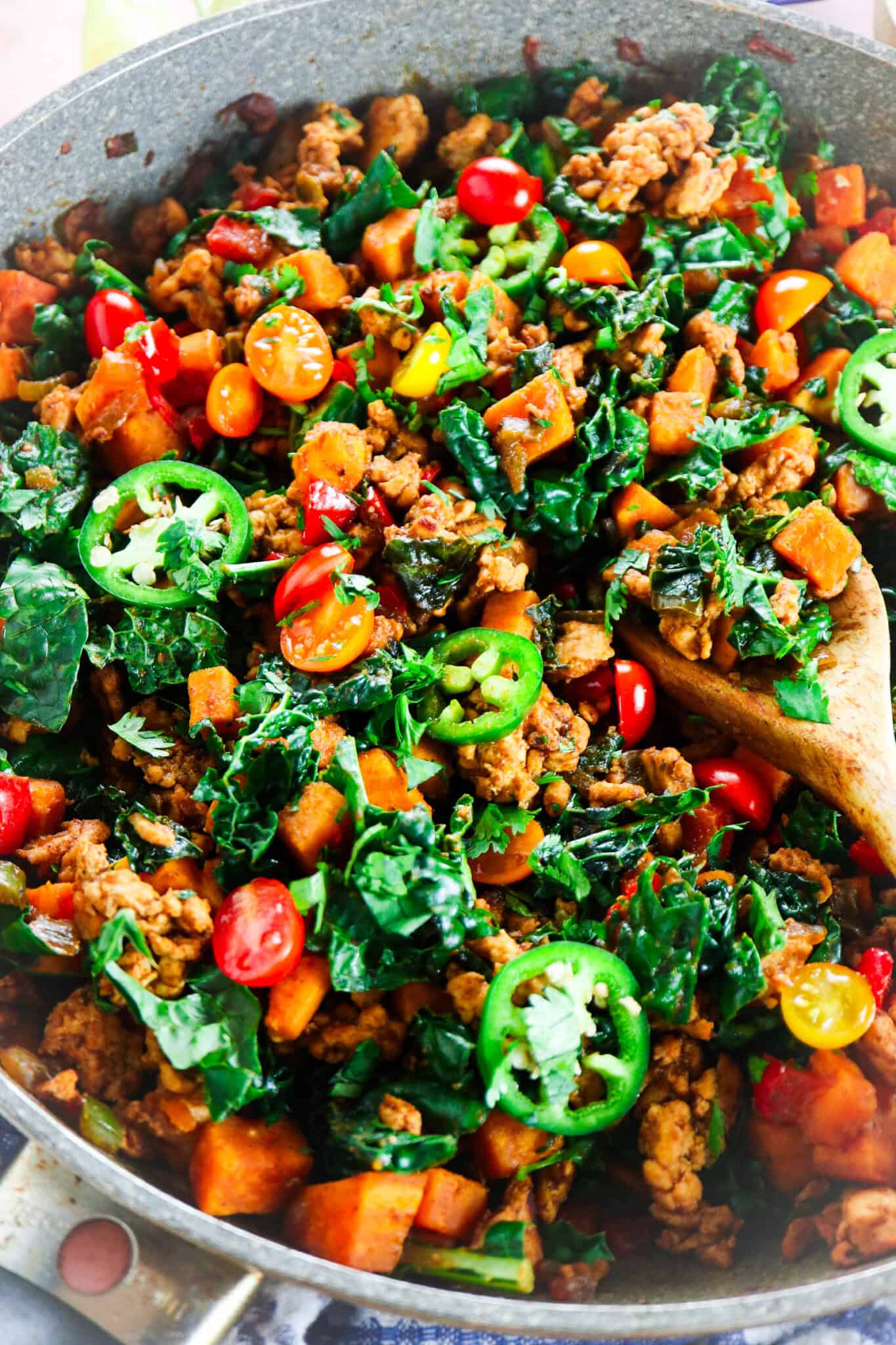 One Pan Ground Turkey Sweet Potato Skillet - Tipps in the Kitch